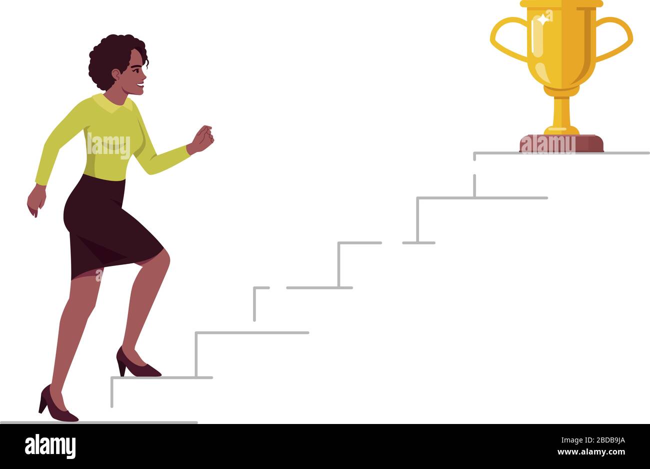 Career aspirations and goals semi flat RGB color vector illustration ...