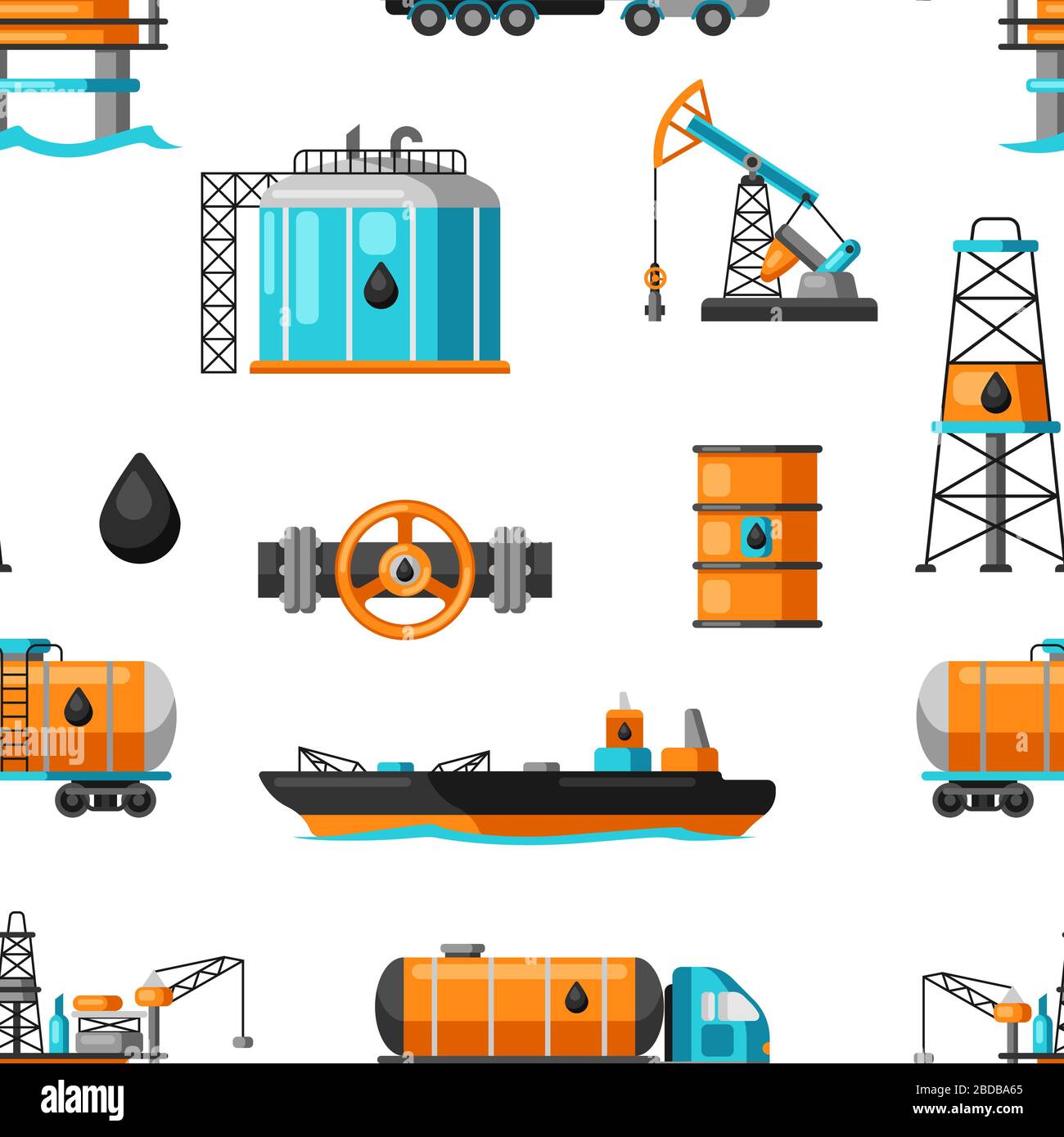 Seamless pattern with oil and petrol icons Stock Vector Image & Art - Alamy