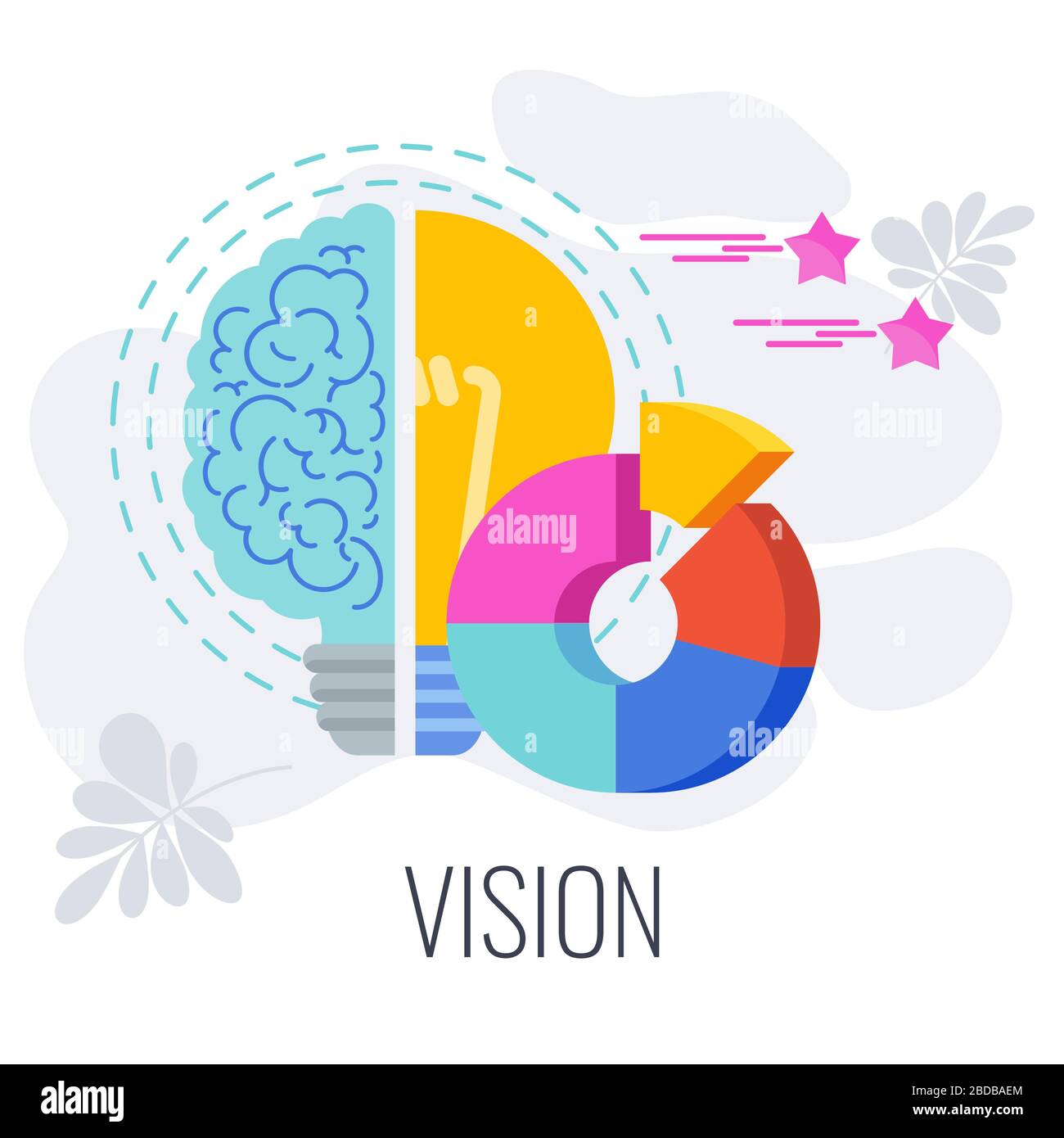 Vision infographics pictogram. Half brain, half lamp Stock Vector Image ...