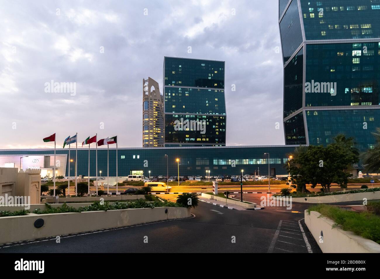 Doha, Qatar - Nov 19. 2019. Exterior Lagoon Mall - shopping center and ...