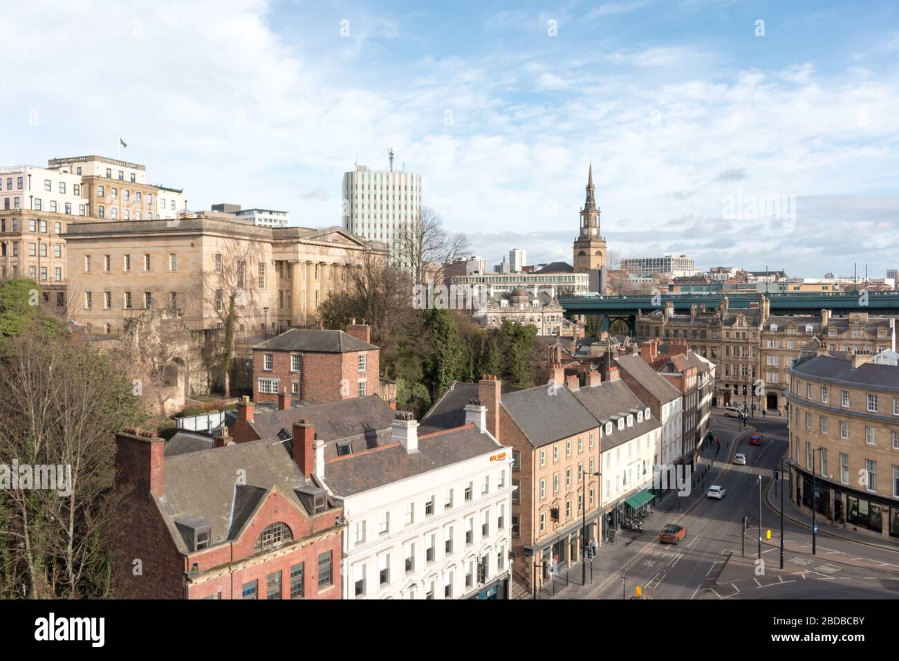 Cityscape of Newcastle upon Tyne, the most populous city in the North ...