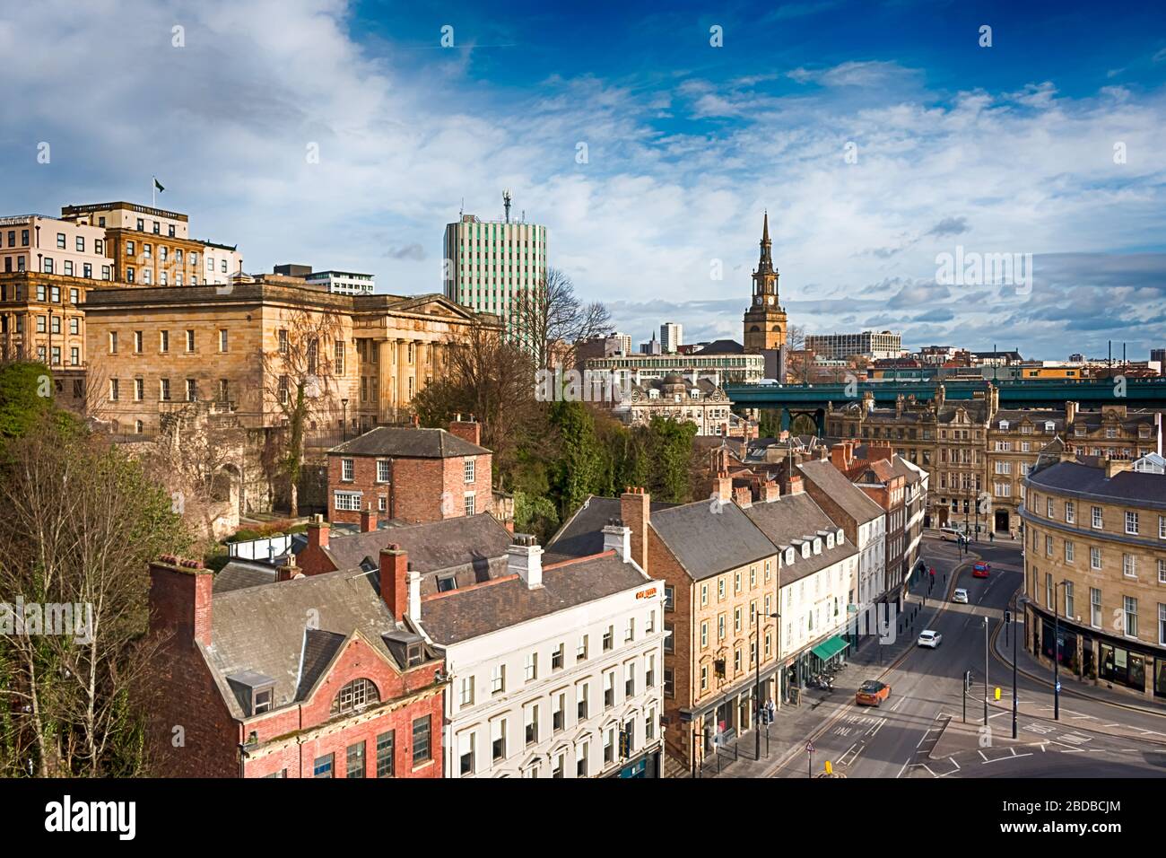 Cityscape of Newcastle upon Tyne, the most populous city in the North ...