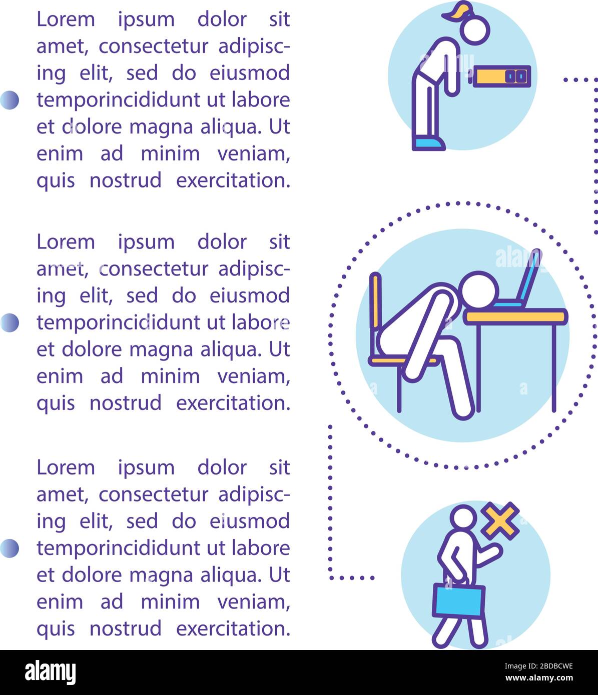 Unmotivated worker concept icon with text. Skipping work. Absenteeism ...