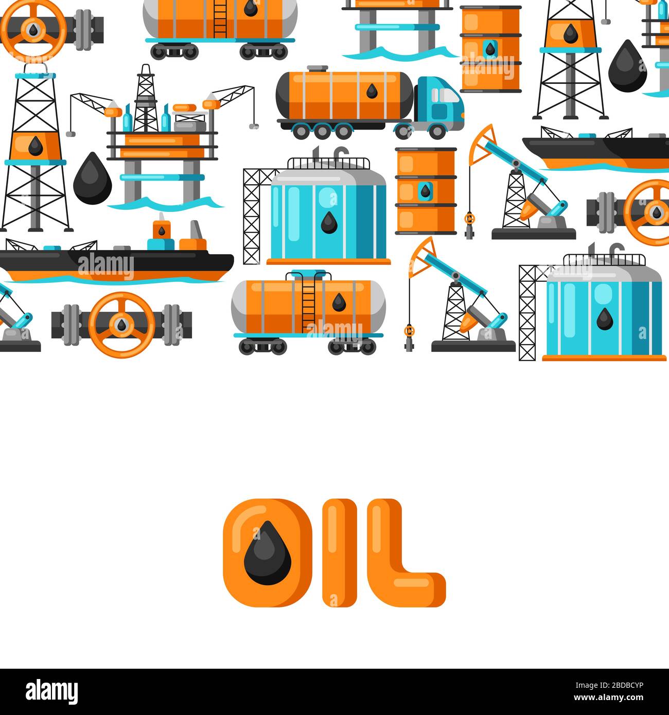 Background design with oil and petrol icons Stock Vector Image & Art ...