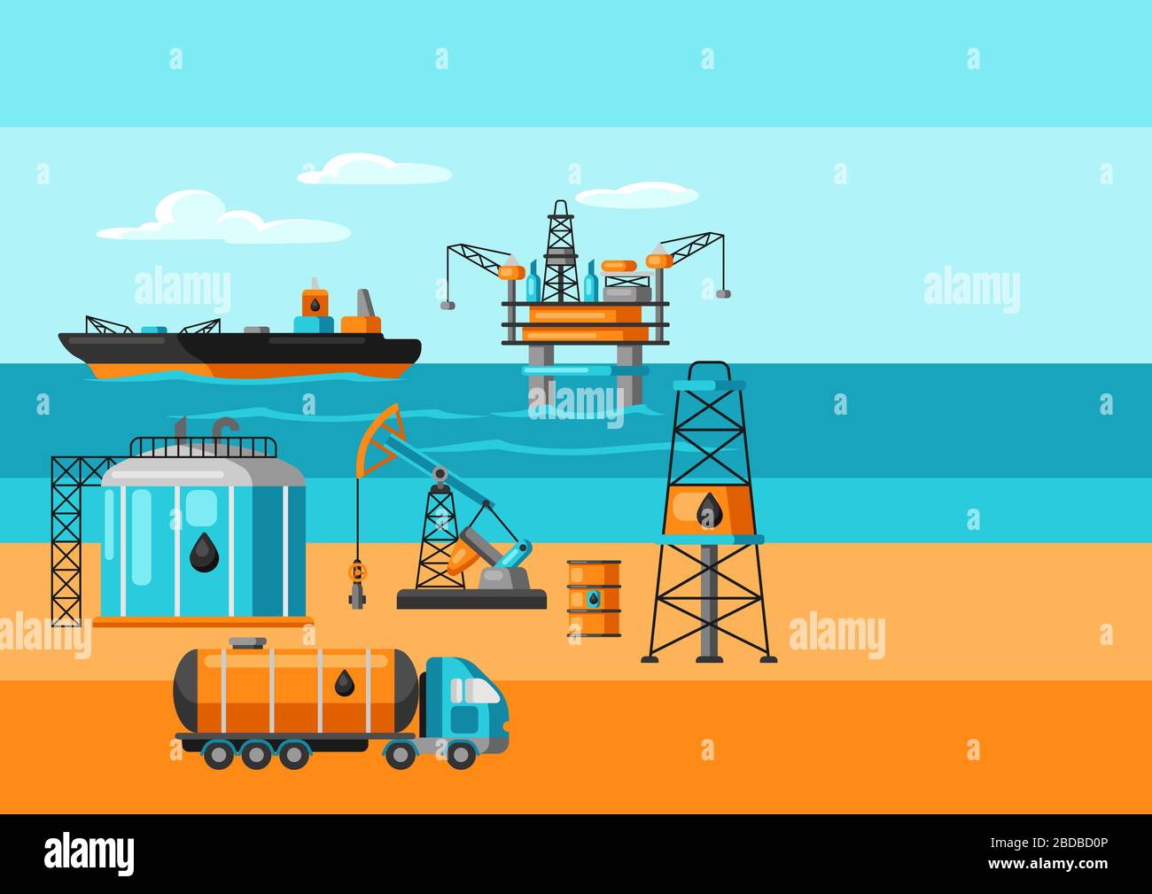 Illustration of oil production Stock Vector Image & Art - Alamy