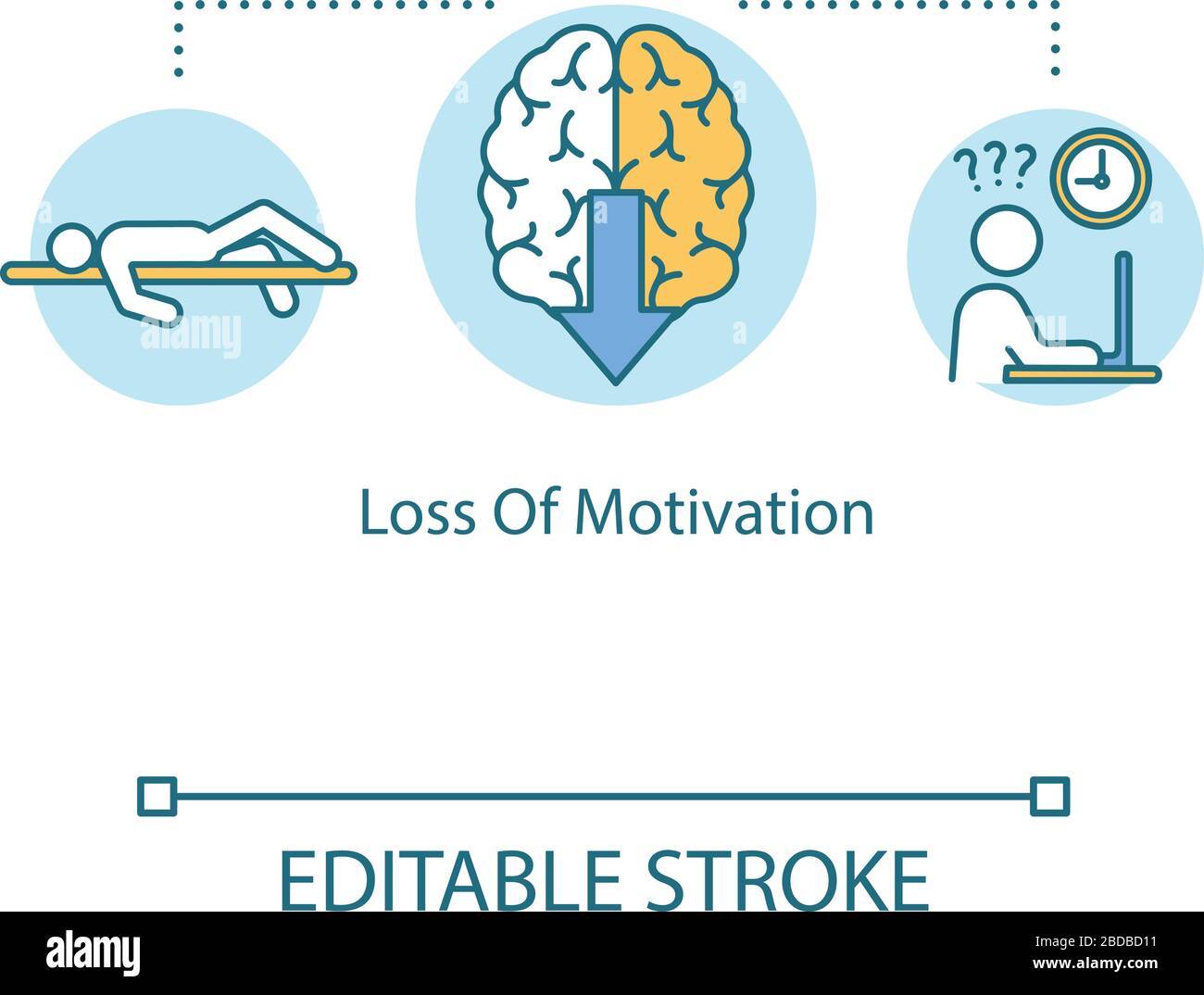 Loss of motivation concept icon. Feeling unmotivated idea thin line ...