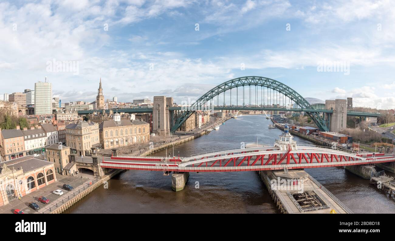 Cityscape of Newcastle upon Tyne, the most populous city in the North ...