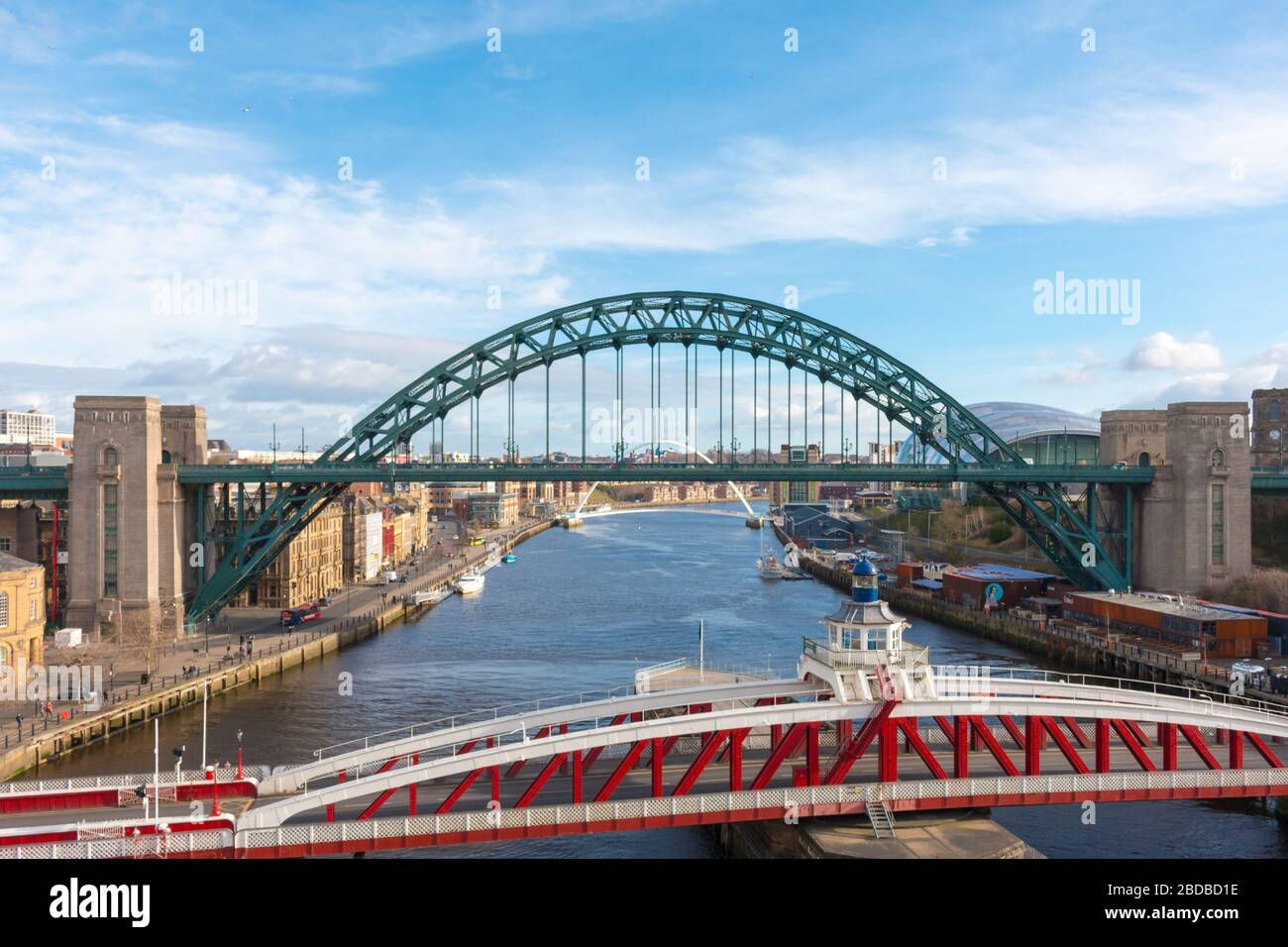 Cityscape of Newcastle upon Tyne, the most populous city in the North ...