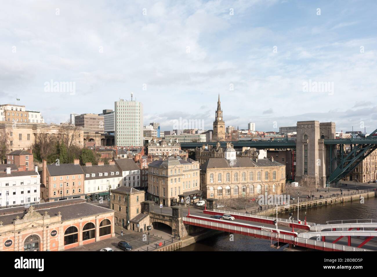 Cityscape of Newcastle upon Tyne, the most populous city in the North ...