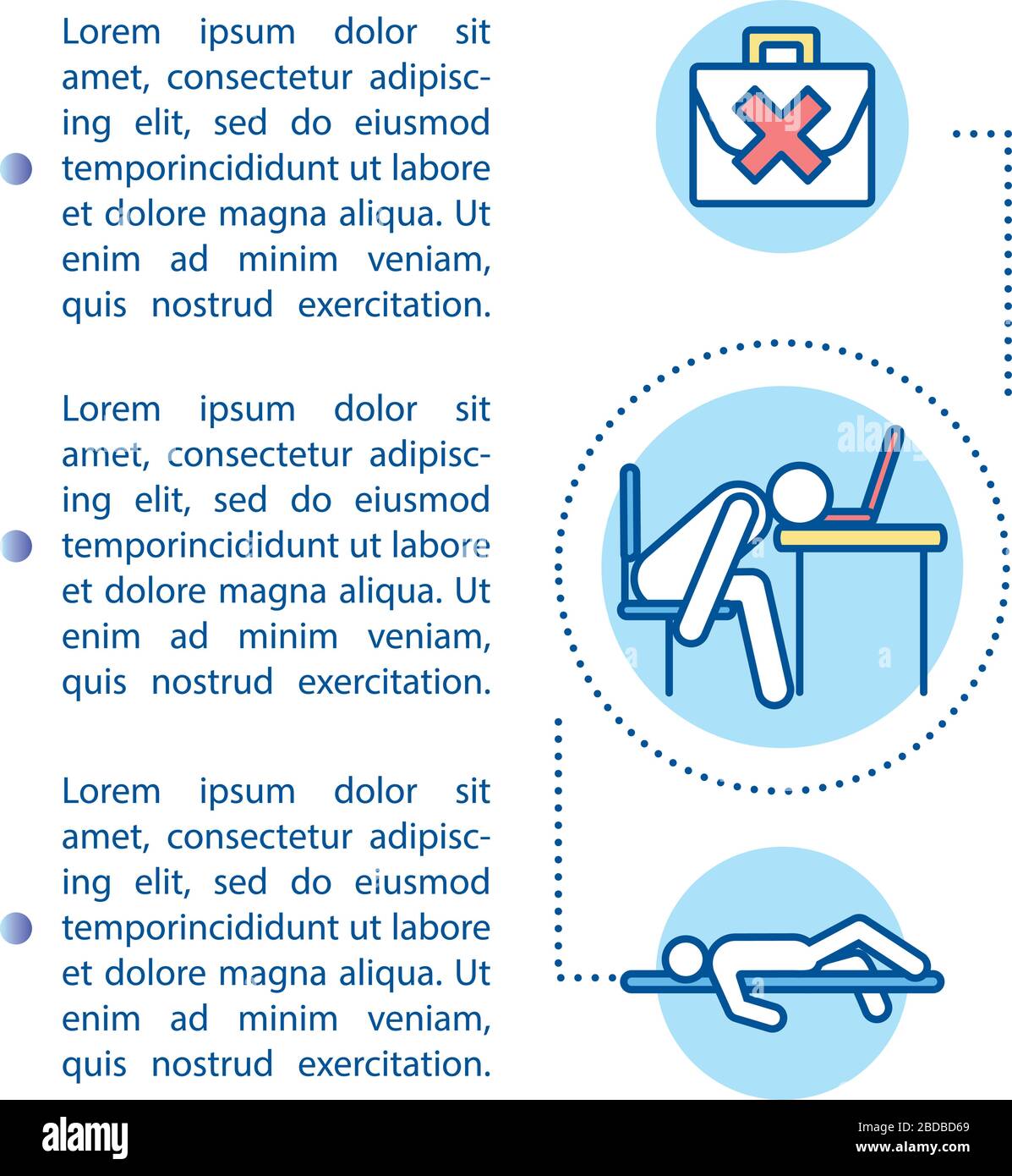 Tired employee concept icon with text. Emotionally exhausted worker ...