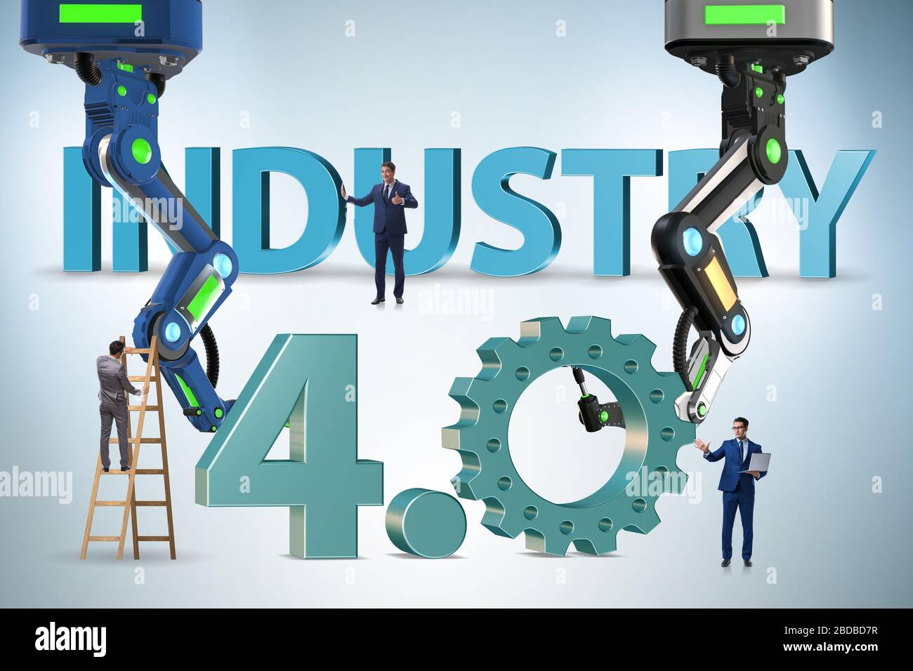 The modern industry 4.0 technical automation concept Stock Photo - Alamy
