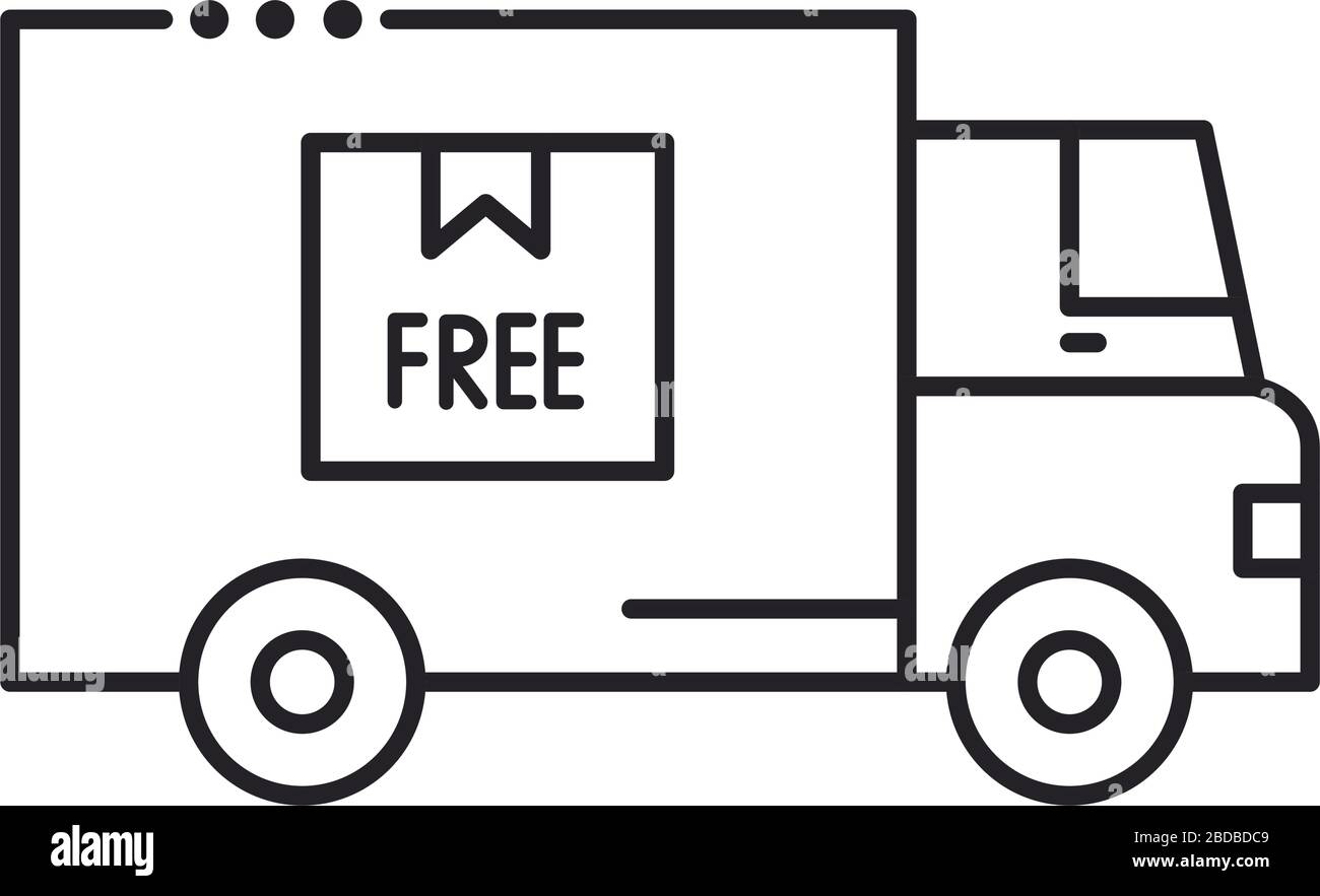 car of delivery free line style icon Stock Vector Image & Art - Alamy