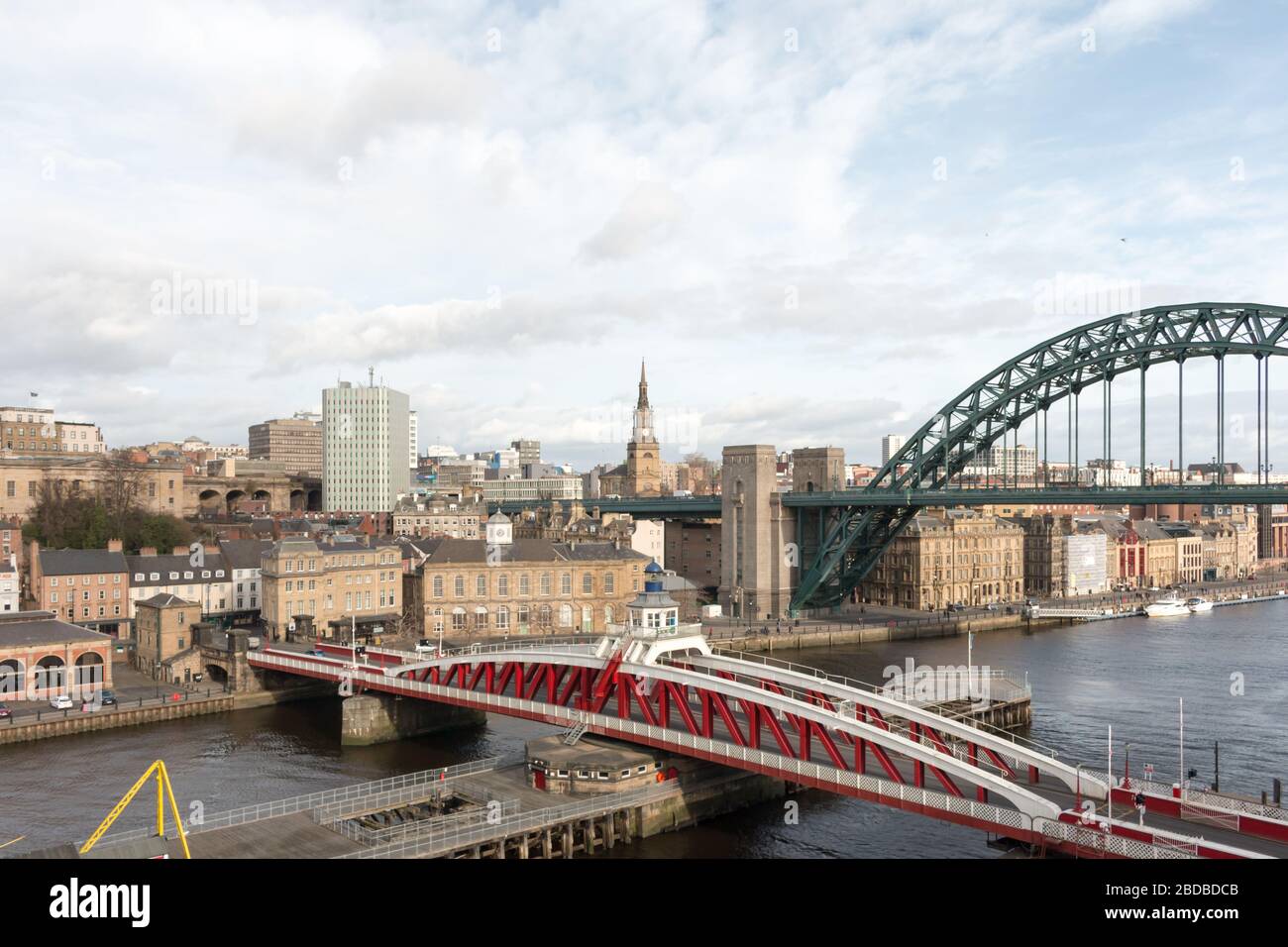 Cityscape of Newcastle upon Tyne, the most populous city in the North ...