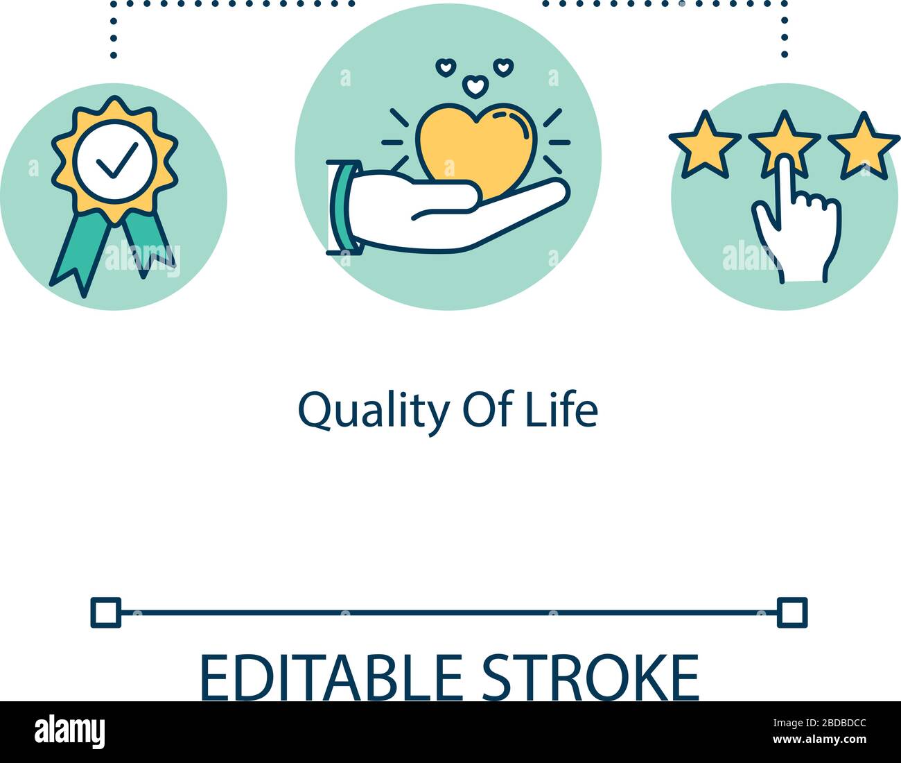 Quality of life concept icon. Health and longevity idea thin line ...