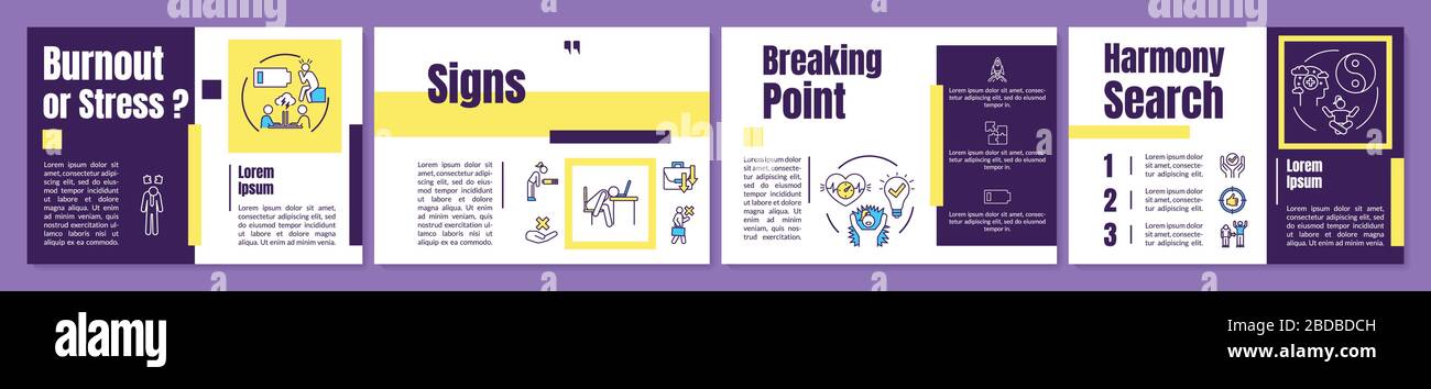 Burnout brochure template. Reasons. Tipping point. Life balance. Flyer ...