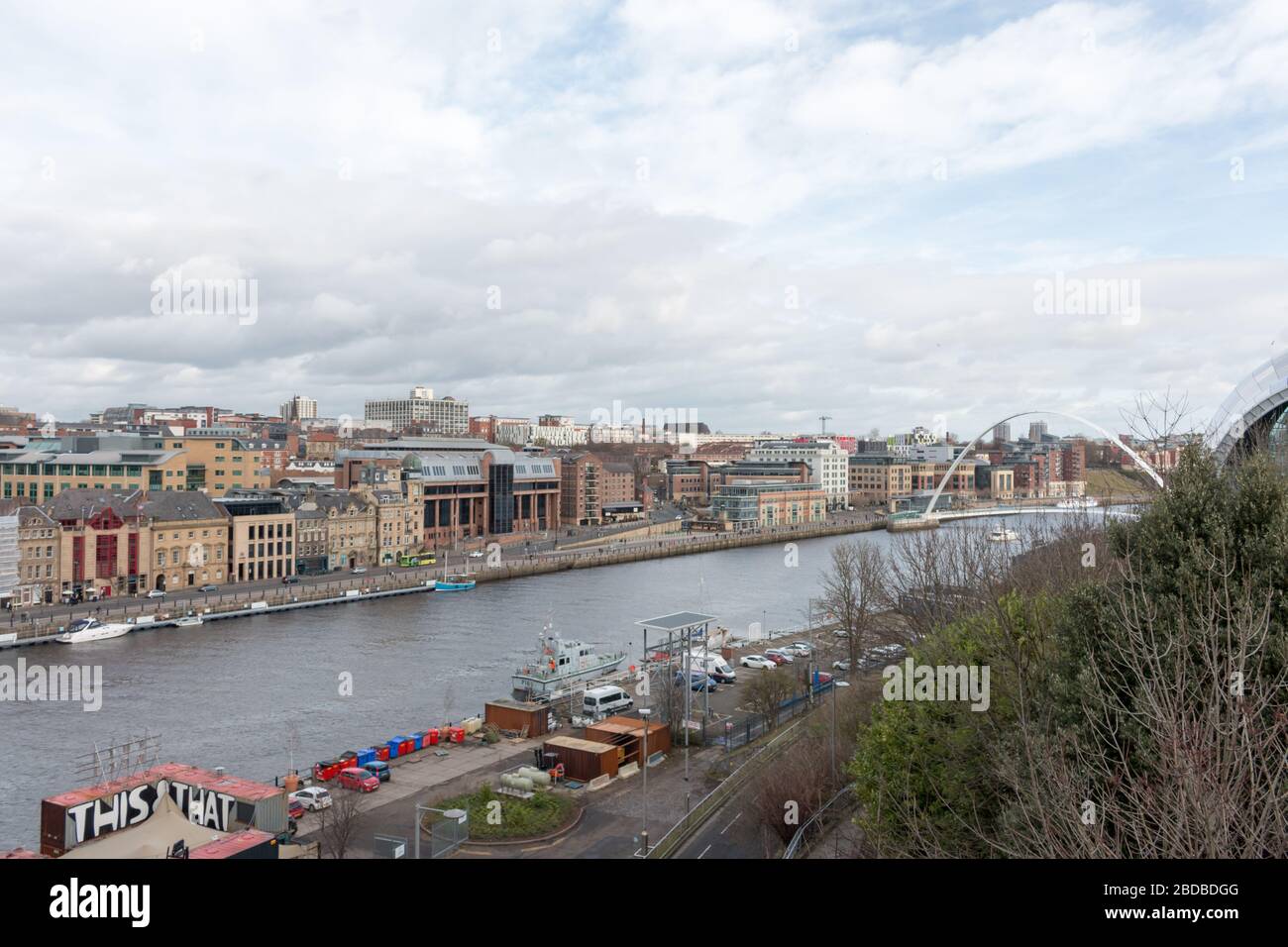 Cityscape of Newcastle upon Tyne, the most populous city in the North ...