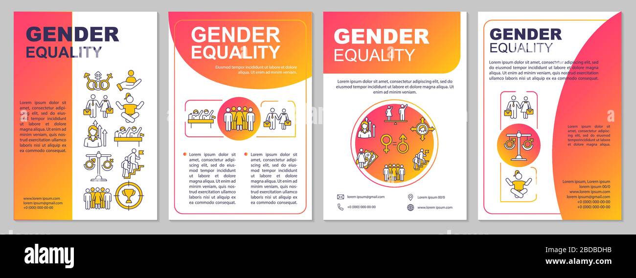 Gender equality brochure template. Right for education and workplace ...