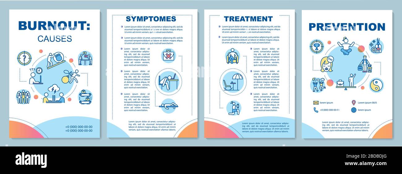 Burnout causes brochure template. Symptomes, treatment, prevention ...