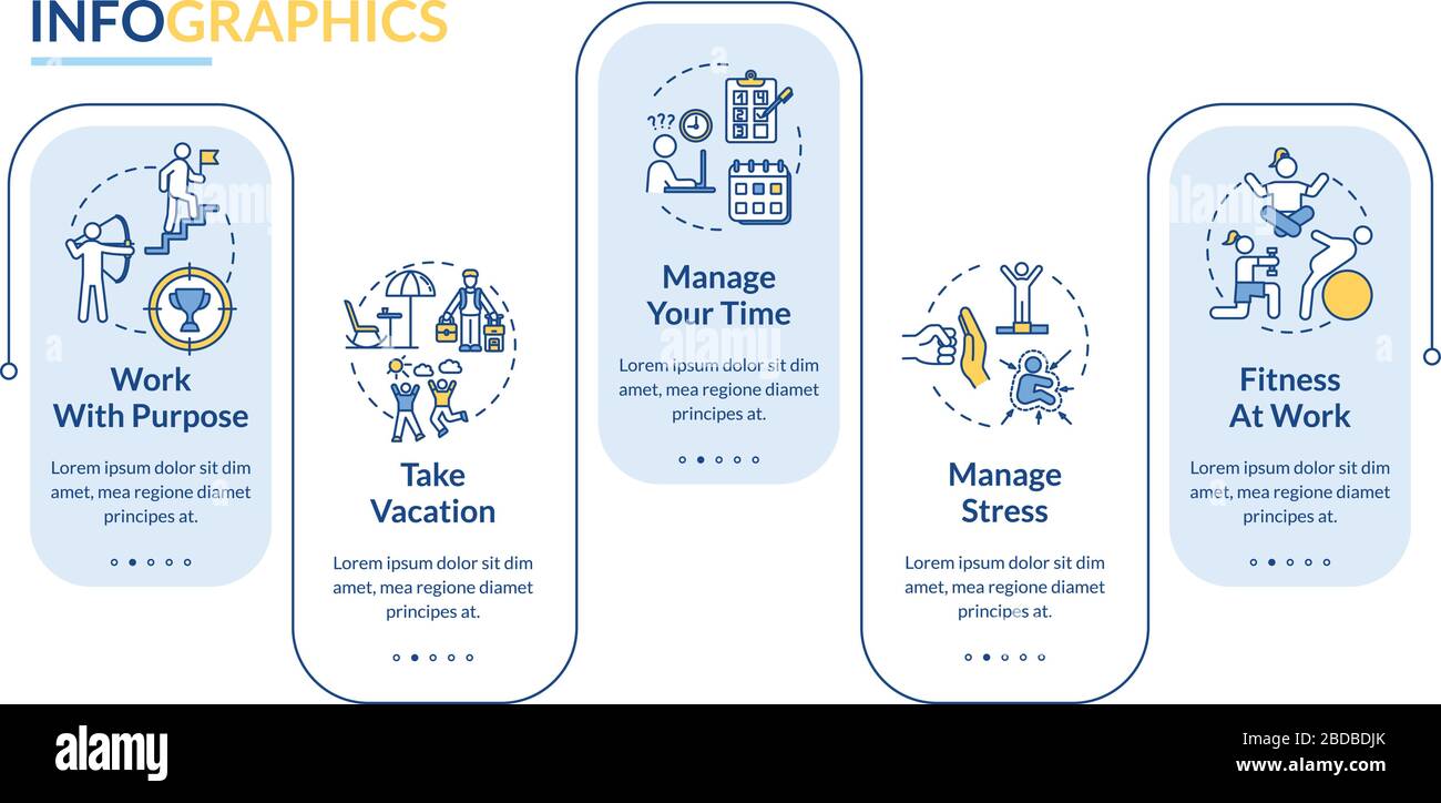 Burnout prevention vector infographic template. Stress management ...