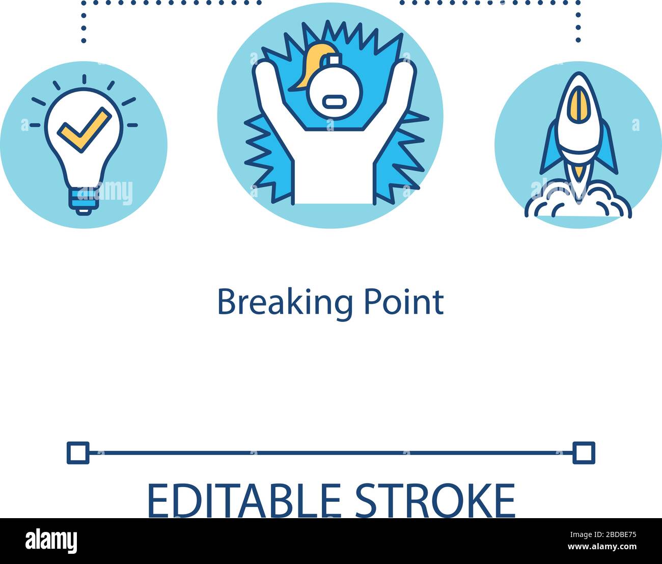 Breaking point concept icon. Emotional breakdown. Burnout idea thin ... Breaking point concept icon. Emotional breakdown. Burnout idea thin ...