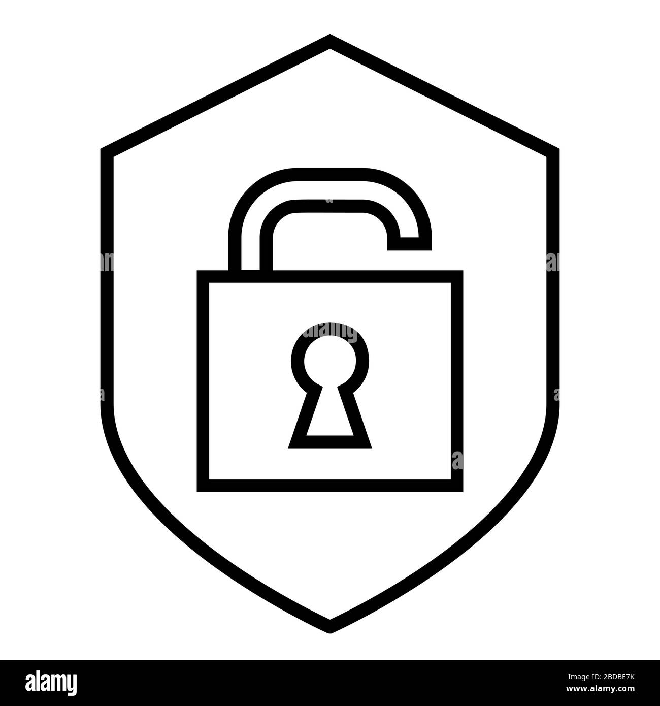 Open Padlock icon vector. Unlock flat line design sign Stock Vector ...