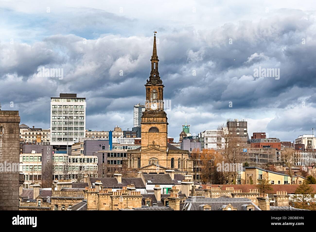 Cityscape of Newcastle upon Tyne, the most populous city in the North ...