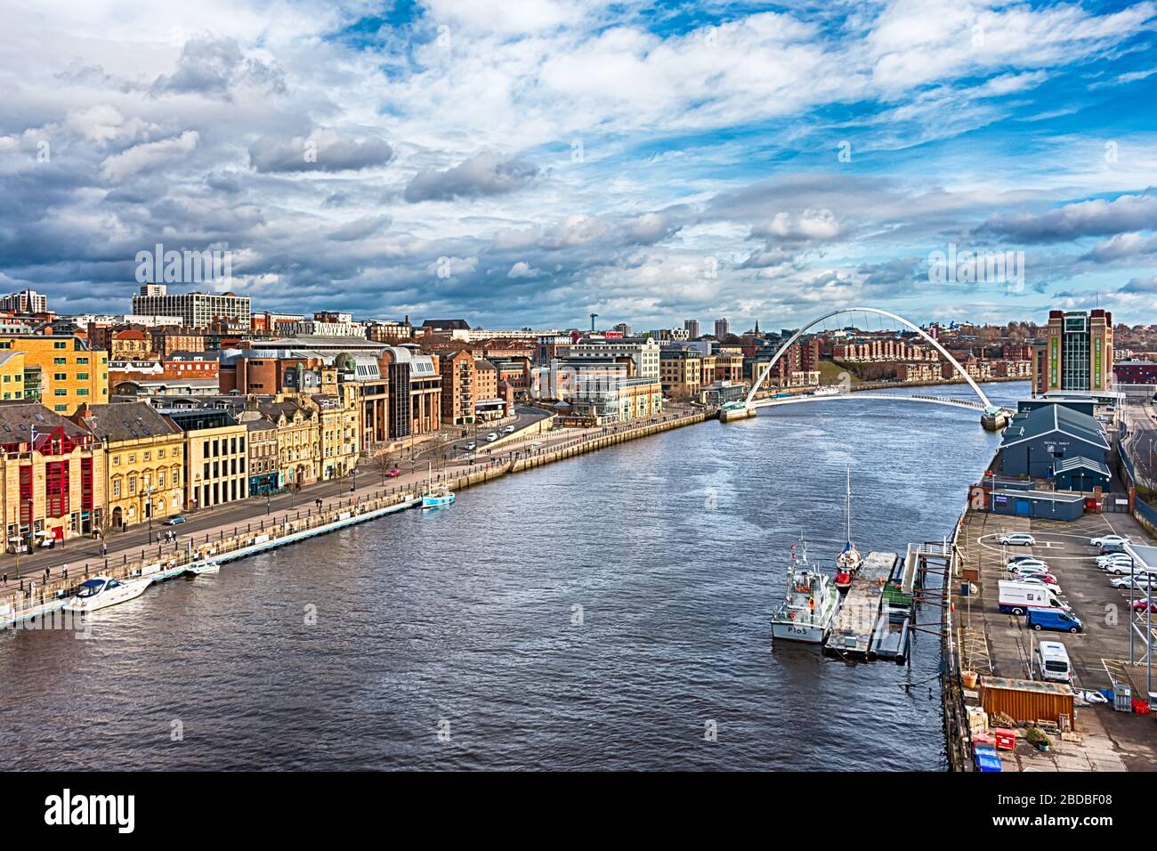 Cityscape of Newcastle upon Tyne, the most populous city in the North ...