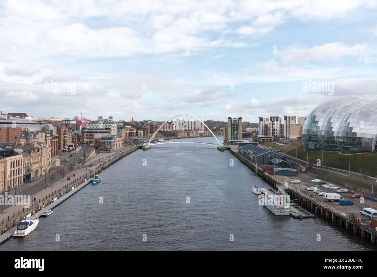 Cityscape of Newcastle upon Tyne, the most populous city in the North ...
