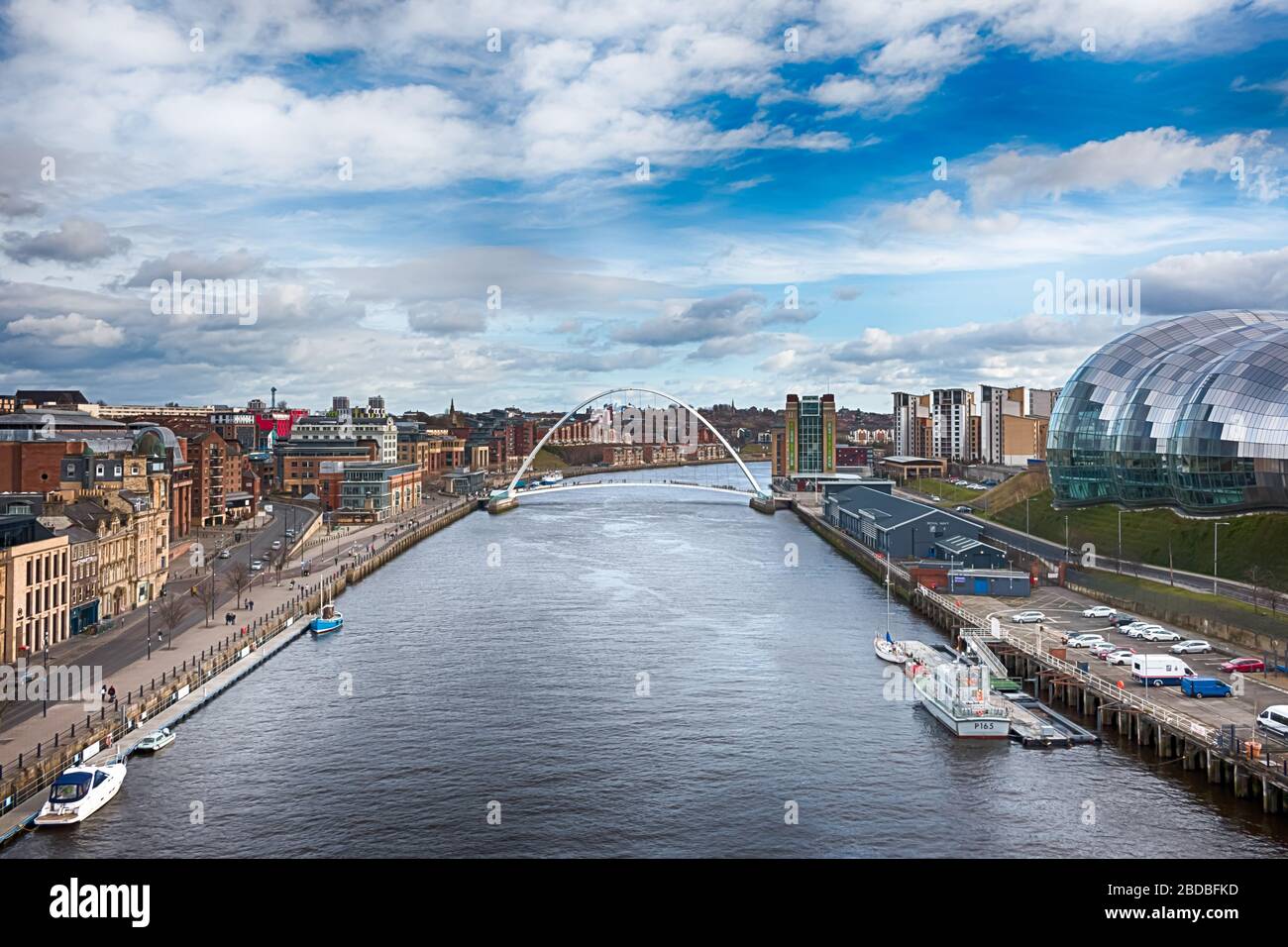 Cityscape of Newcastle upon Tyne, the most populous city in the North ...