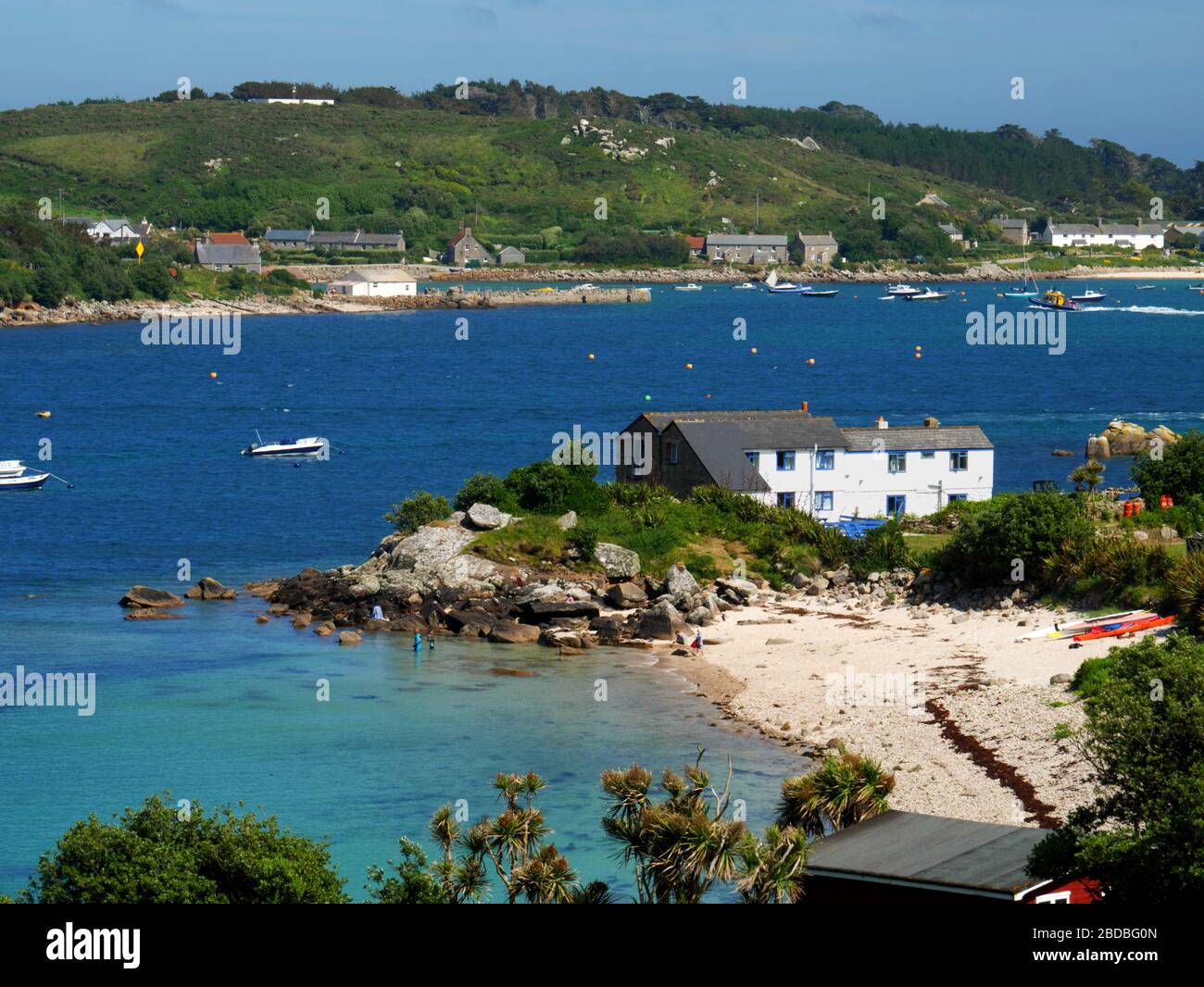 View of Tresco from Shipman Head Down, Bryher, Isles of Scilly Stock ...