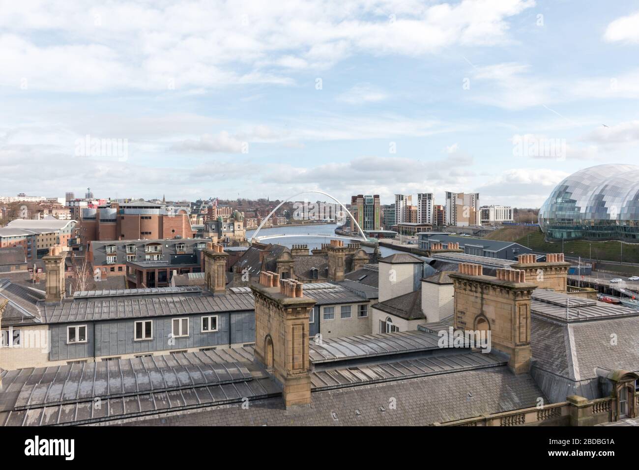 Cityscape of Newcastle upon Tyne, the most populous city in the North ...