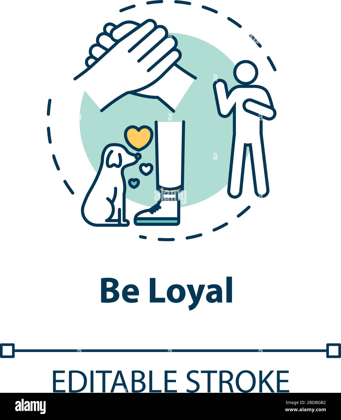 Be loyal concept icon. Friendship relationships and social skills ...