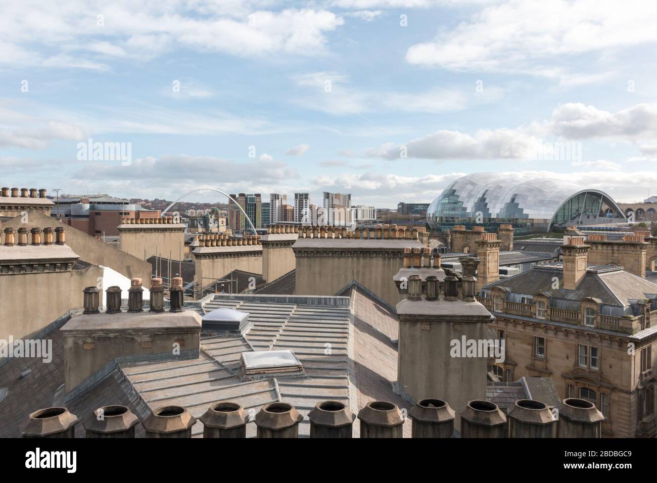 Cityscape of Newcastle upon Tyne, the most populous city in the North ...