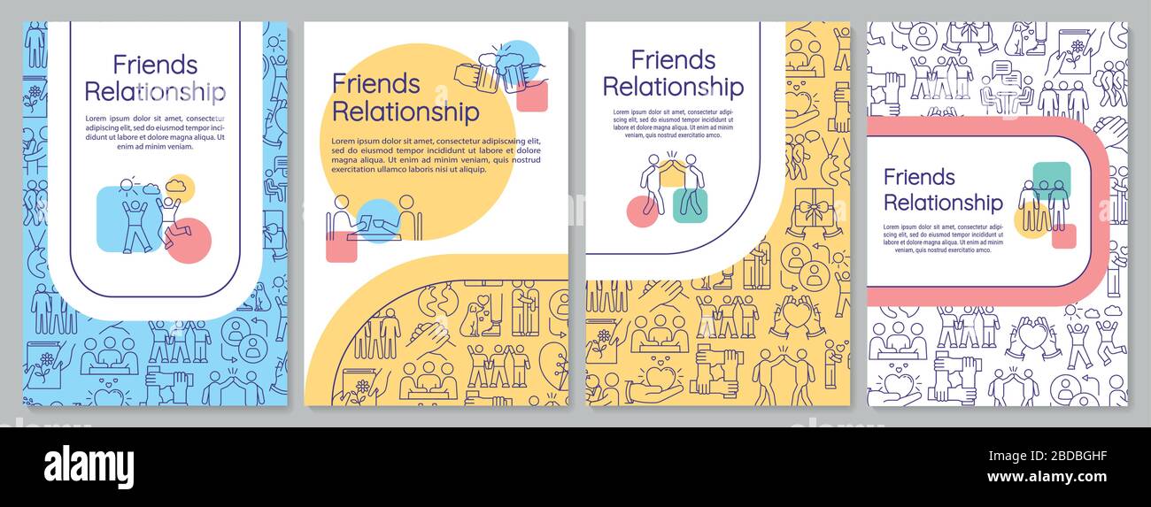 Friends relationships brochure template. Friendly communication. Flyer ...