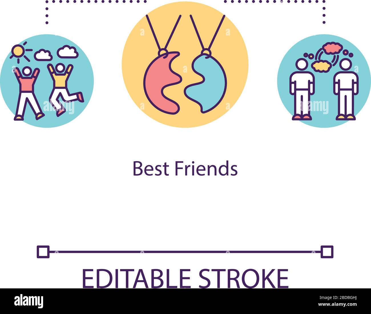 Best friends concept icon. Communication, spending time together with ...