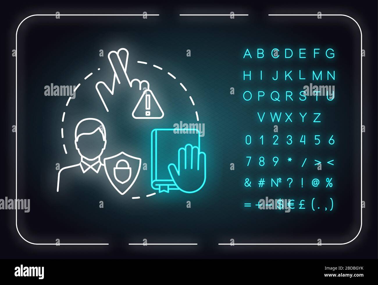 Keep your promises neon light concept icon. People secrets keeping ...