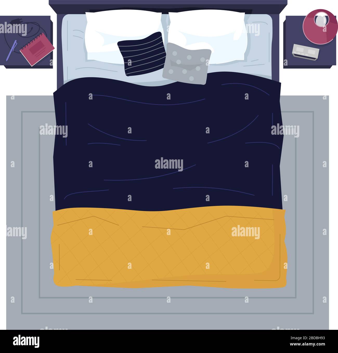 Semi double bed Stock Vector Images - Alamy