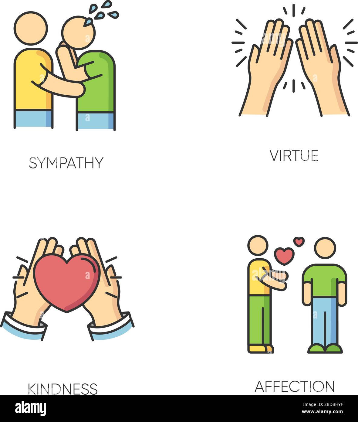 Social connection RGB color icons set. Interpersonal relationship ... Social connection RGB color icons set. Interpersonal relationship ...