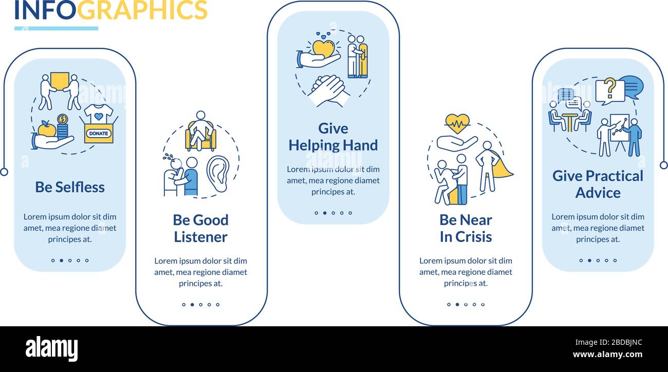 Friends relationship vector infographic template. Support and give ...