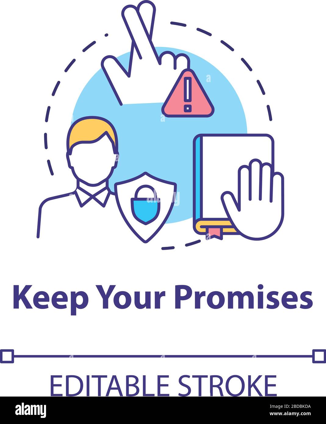 Keep your promises concept icon. People secrets keeping. Being loyal ...
