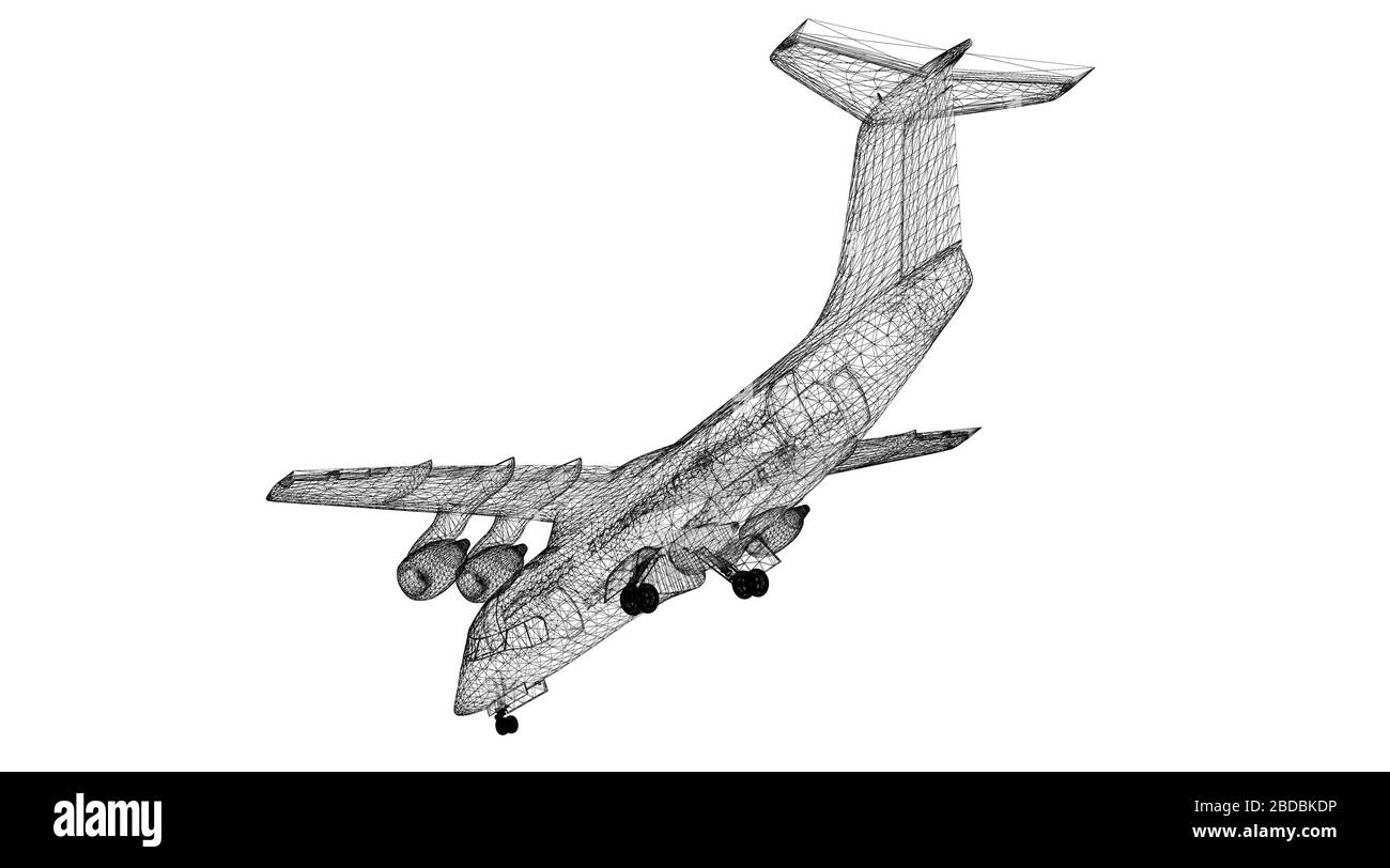 Commercial Airliner, Jet,body structure, wire model Stock Photo - Alamy