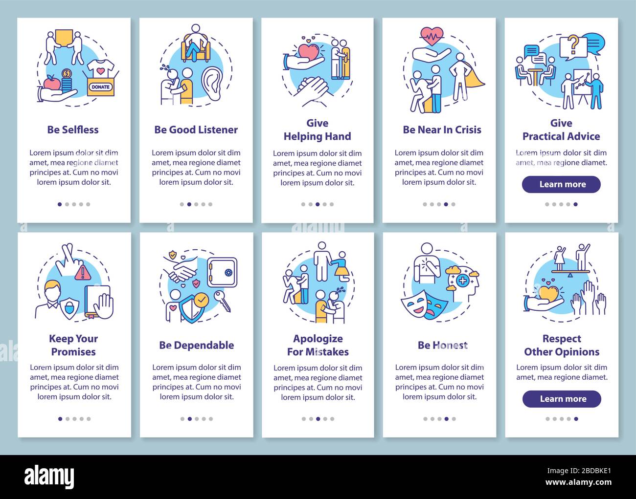 Friendship Onboarding Mobile App Page Screen With Concepts Set Best Friends Relationship