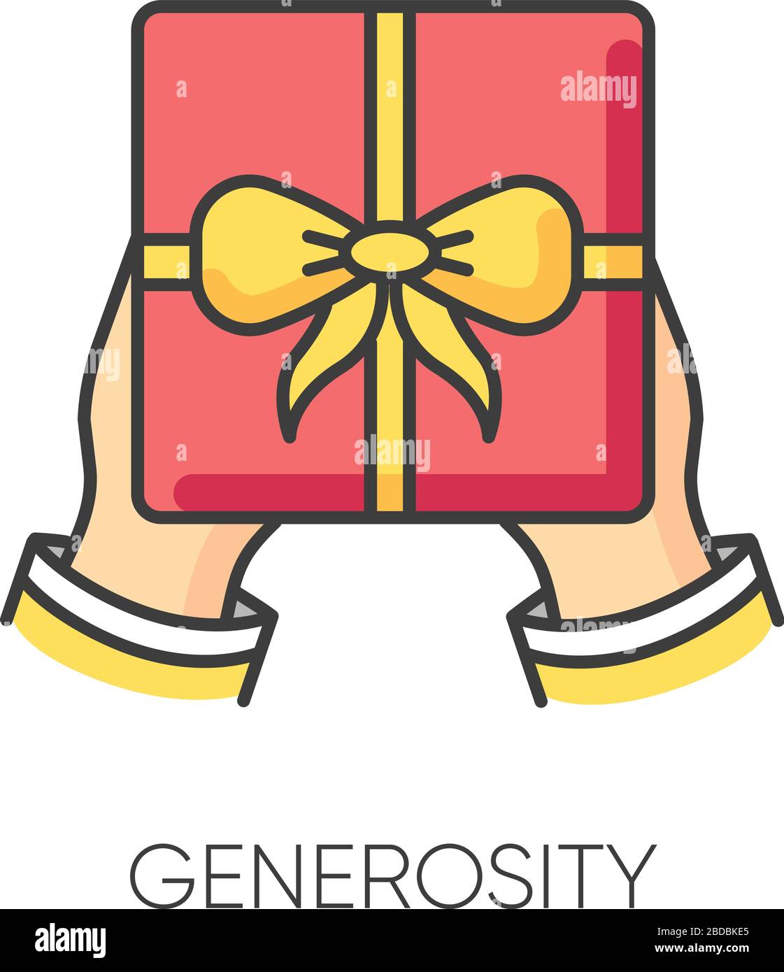 Generosity RGB color icon. Virtue, selfless giving. Birthday, holiday ...