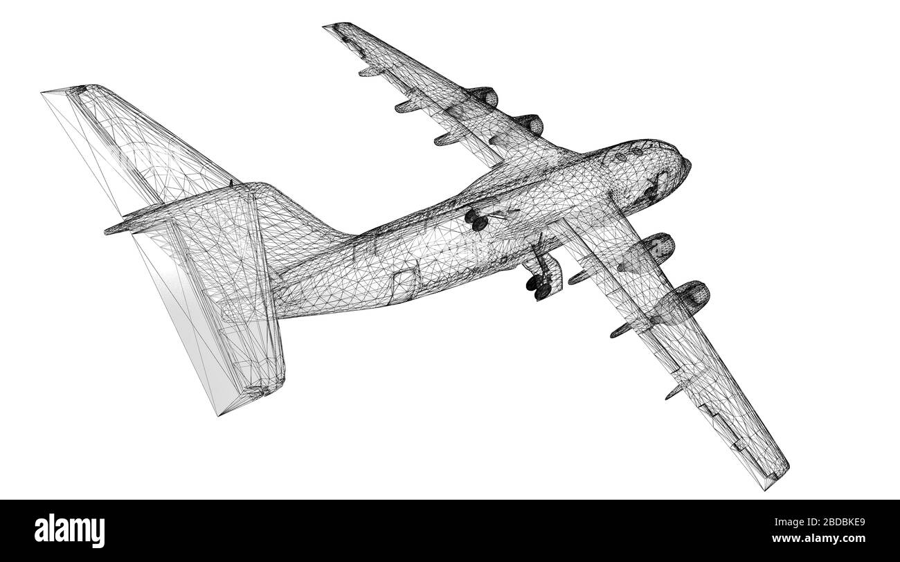 Commercial Airliner, Jet,body structure, wire model Stock Photo - Alamy