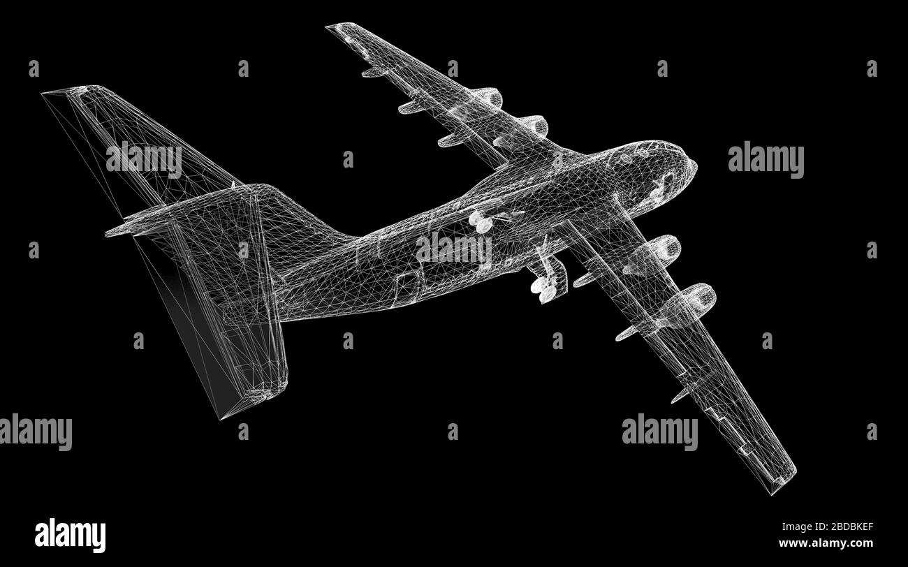Commercial Airliner, Jet,body structure, wire model Stock Photo - Alamy