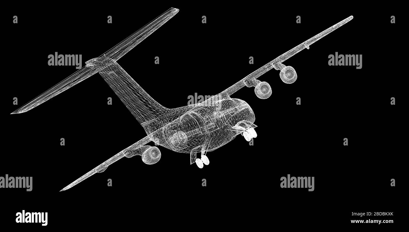Commercial Airliner, Jet,body structure, wire model Stock Photo - Alamy