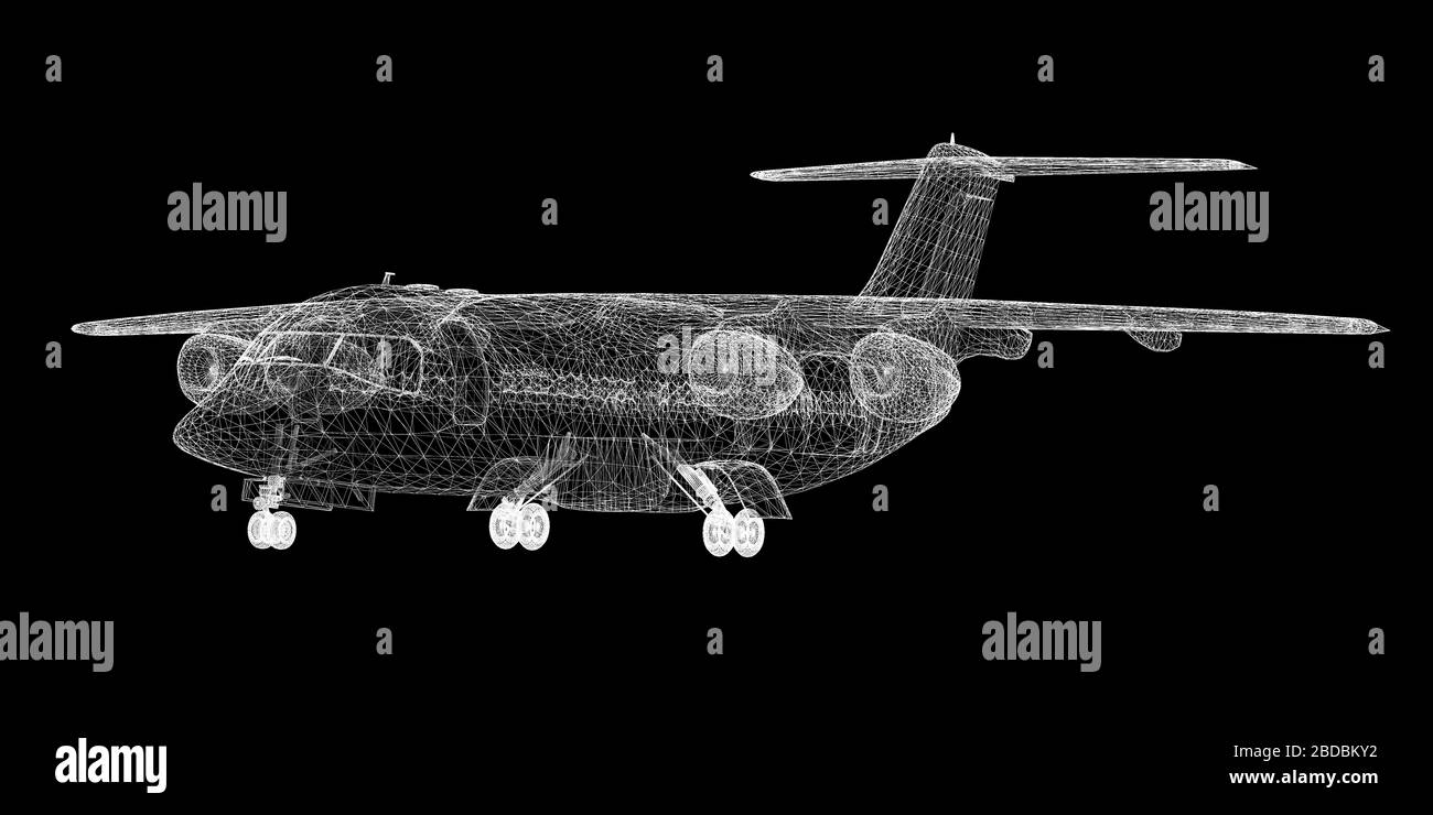 Commercial Airliner, Jet,body structure, wire model Stock Photo - Alamy