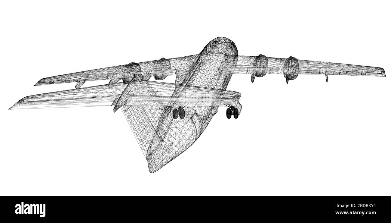 Commercial Airliner, Jet,body structure, wire model Stock Photo - Alamy