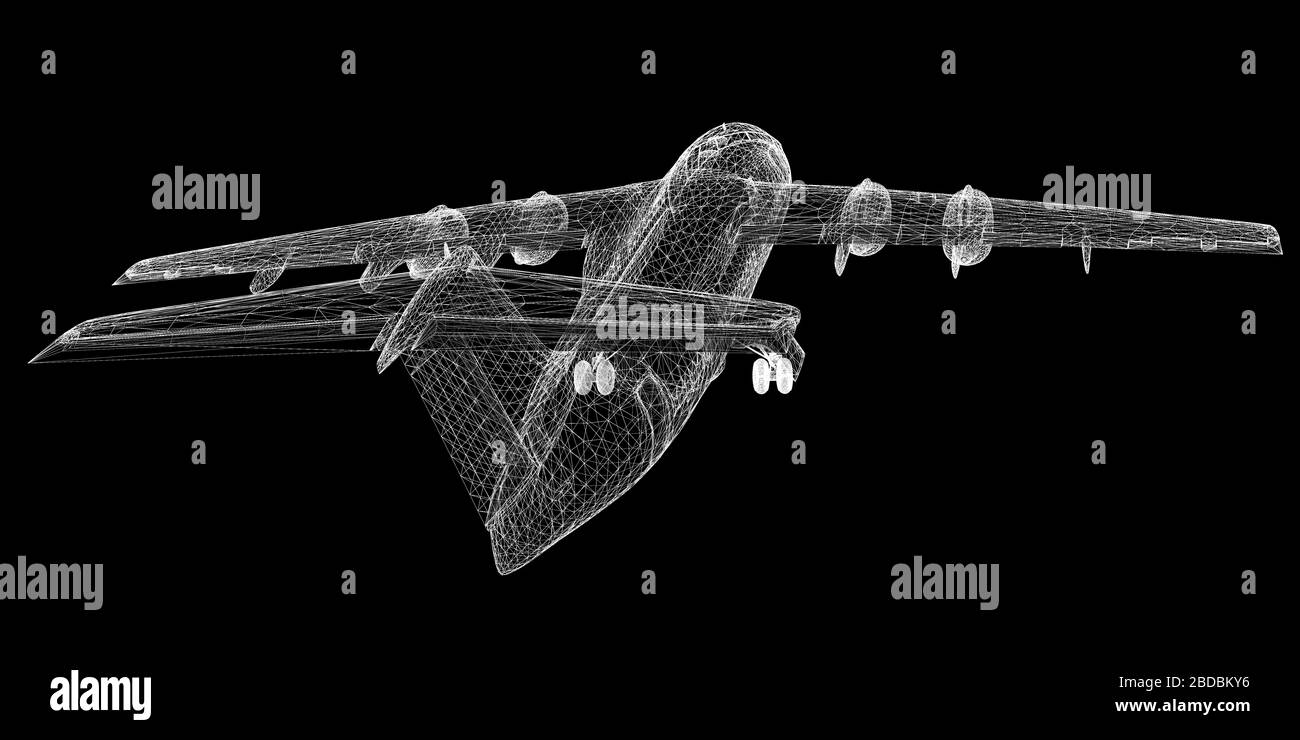 Commercial Airliner, Jet,body structure, wire model Stock Photo - Alamy