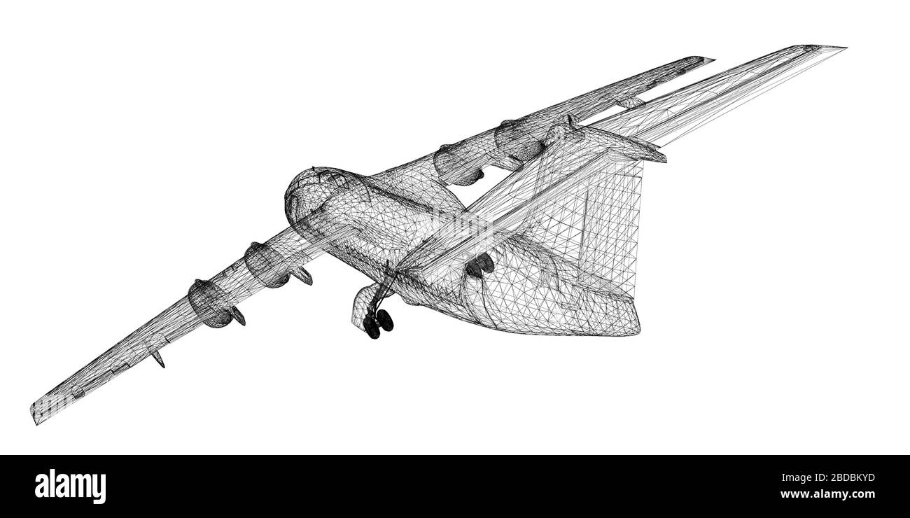 Commercial Airliner, Jet,body structure, wire model Stock Photo - Alamy